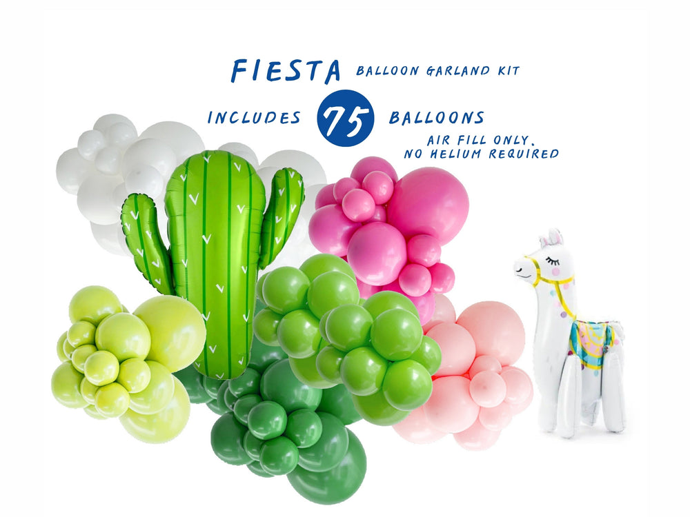 Fiesta Balloon Garland, Cactus Balloon, Llama Balloons
